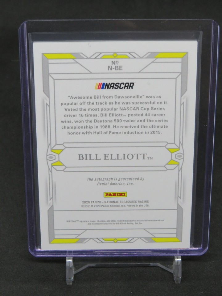 2020 PANINI NATIONAL TREASURES RACING BILL ELLIOTT NICKNAMES GOLD AUTO ...