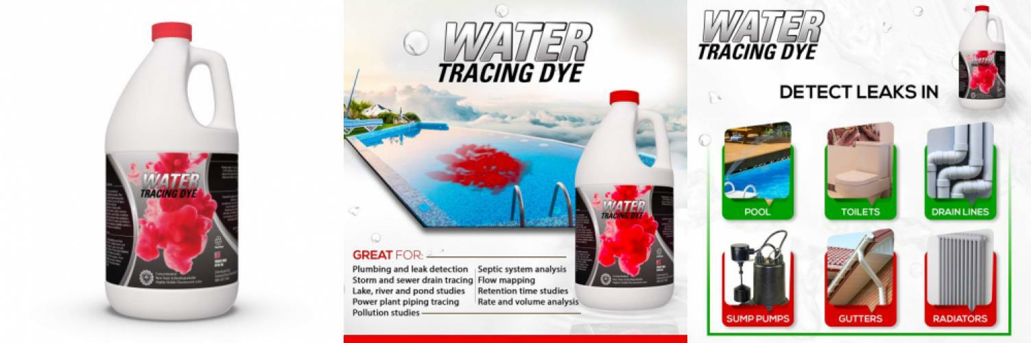Red Water Tracing & Leak Detection Flourescent Dye - 1 Gallon 1 Gallon ...