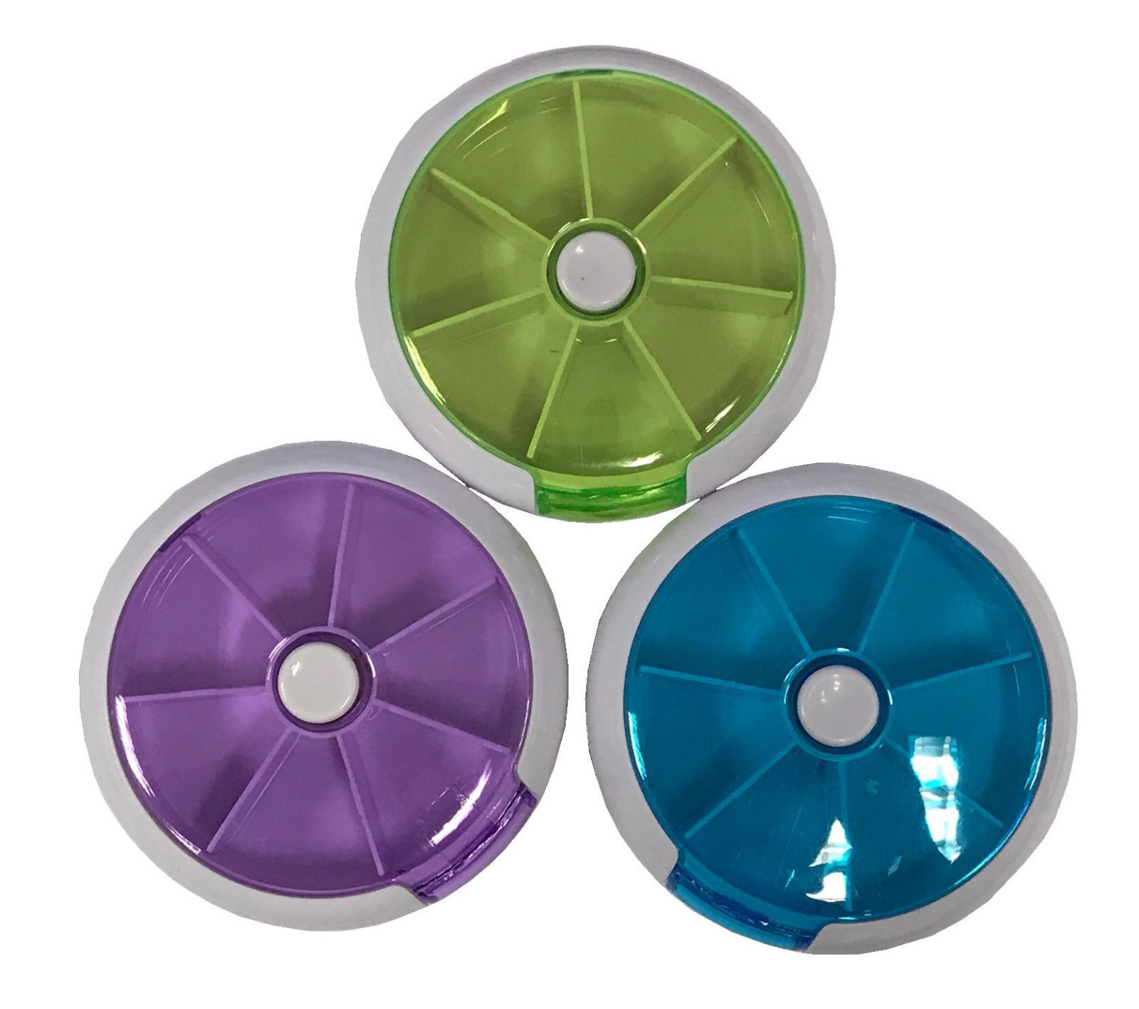 Semi Auto Travel Size Push Button 7 Day Pill Box Tablet Dispenser ...