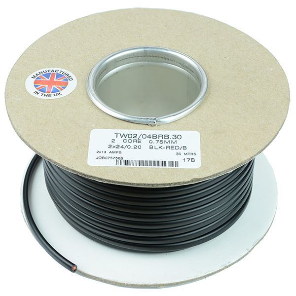 0.75mm² 2-Core Flat Twin Thin Wall Cable Wire 24/0.2mm 30M | eBay