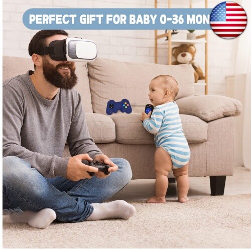 MOLkoi 2 Pack Remote&Game Controller with Box, Silicone Teether Toys ...