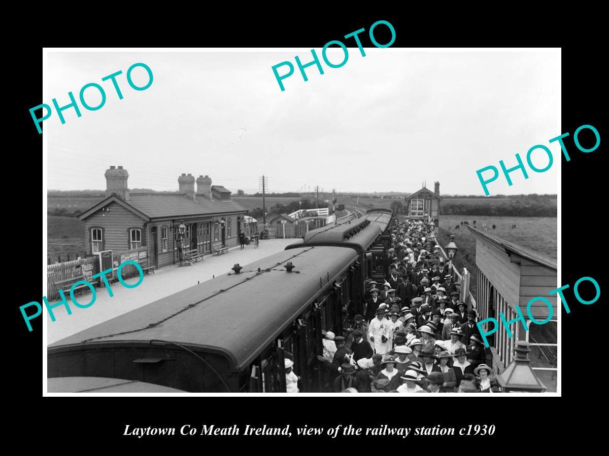 OLD LARGE HISTORIC PHOTO OF LAYTOWN LMEATH IRELAND THE RAILWAY STATION ...