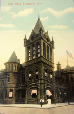 Bridgeport CT Fairfield County Gothic Post Office People Vintage ...