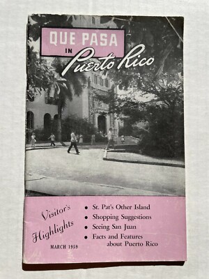 1959 Que Pasa Puerto Rico Travel Brochure Guest Information Guide | eBay