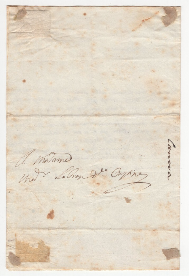 Antonio Canova (1757-1822) Signed Letter / Autographed Italian Sculptor ...