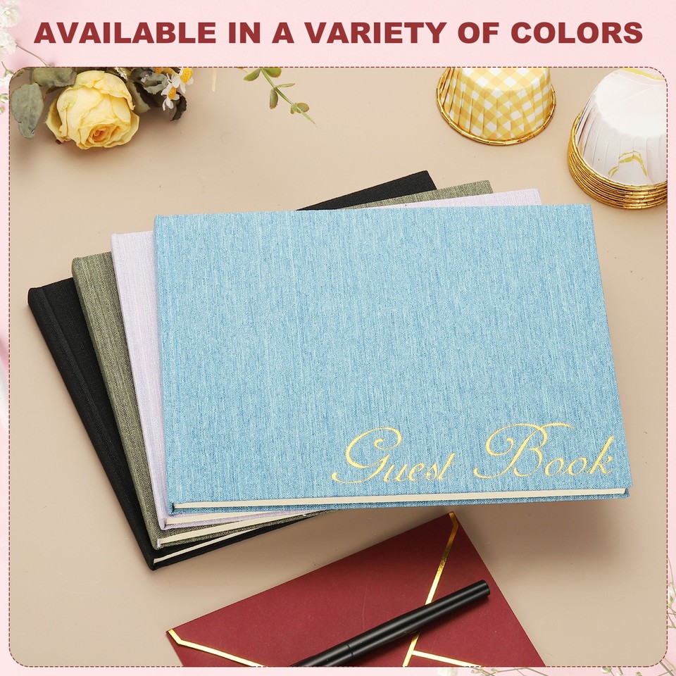 Elegant Guestbook, 9"x7" Fabric Wedding Guest Book, Dark Gray | eBay ...