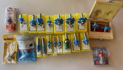 Lot Of 21 1/4" & 1/2" Shank Router Bits Grizzly SY, Bosch, Dewalt.. | eBay