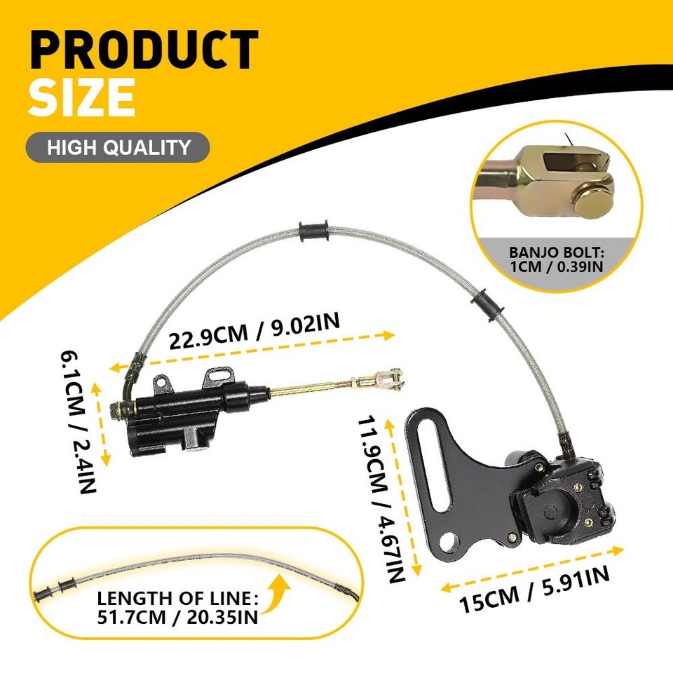 Hydraulic Rear Disc Brake Caliper System For 110cc 125cc 150cc PIT PRO ...