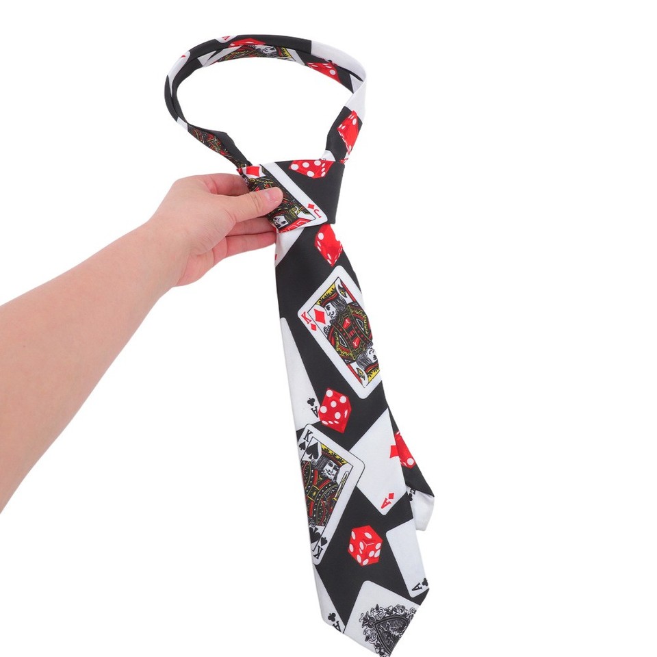 Magician Poker Costume Accessories Playing Cards Tie Neckties Fashion ...