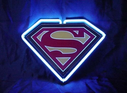 Superman Comic Hero Logo 14"x14" Neon Sign Light Lamp With HD Vivid ...