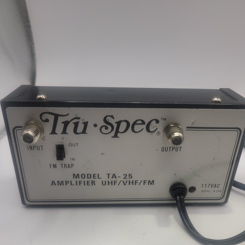 Tru Spec TA-25 Amplifier UHF/VHF/FM 117VAC 60Hz 4.5W ⭐️⭐️⭐️⭐️⭐️ | eBay