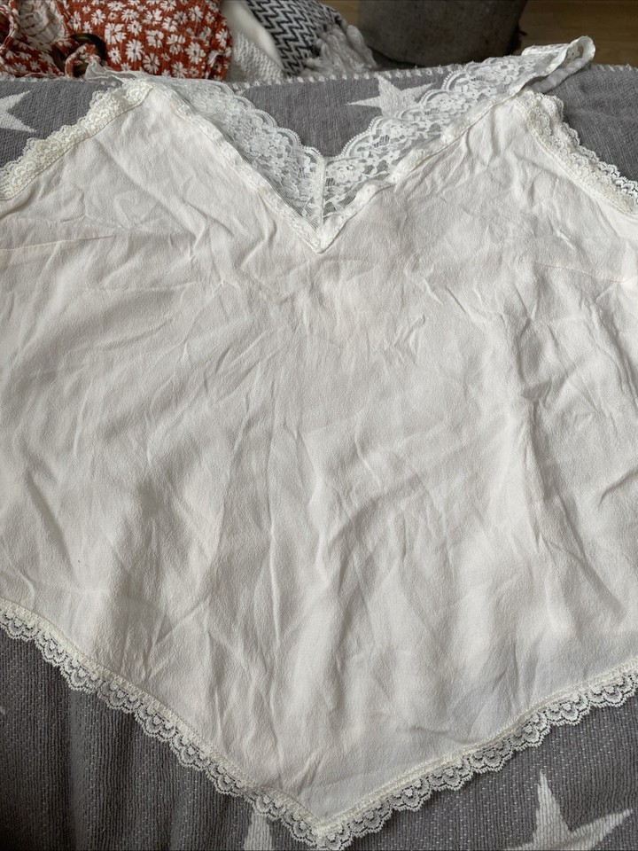 Ladies Cream Lace Detail Top Size 14 | eBay UK