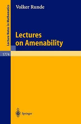 Lectures on Amenability by Volker Runde (Paperback, 2001) for sale ...