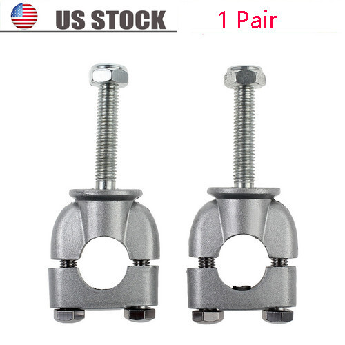 2x Silver 22mm 7/8" Handle Bar Riser Mount Clamps For Motorcycle Dirt ...