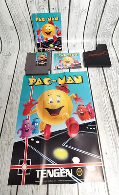 Pac-Man Nintendo NES Game Tengen 1984 Complete in Box w/ Poster Manual ...