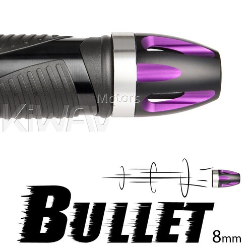 KiWAV Pair Purple bullet Aluminum Bar Caps End Plugs with Silver Base ...