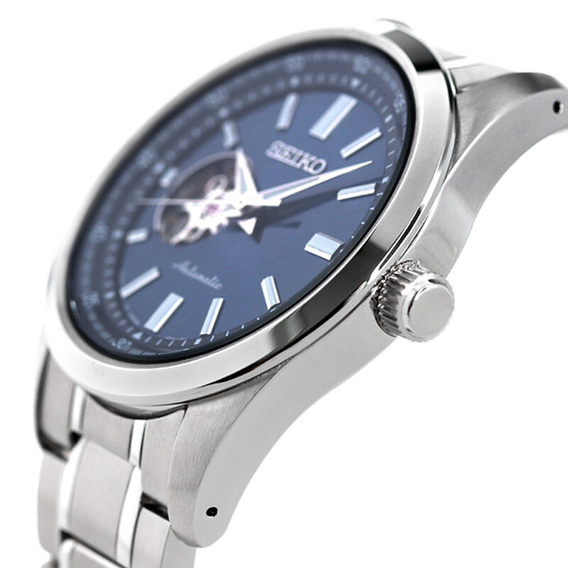 Seiko SCVE051 Blue Dial Automatic Mechanical Skeleton Men Watch Made in ...