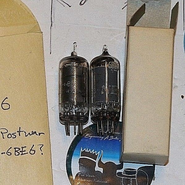 set of 2 6BE6 GE General ElectVintage vacuum tube valve Amps new tested ...