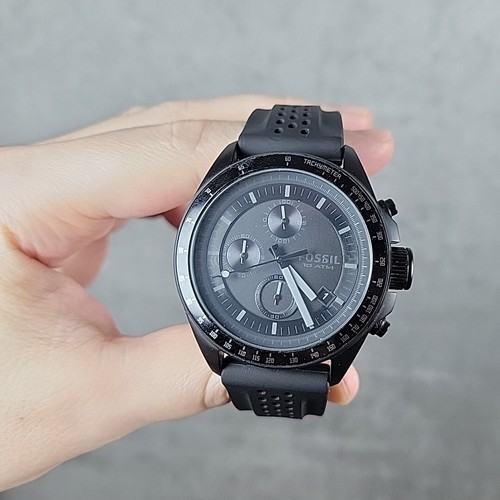 Fossil Decker CH2703 Men's Black Rubber Analog Dial Quartz Wrist Watch *READ* | eBay