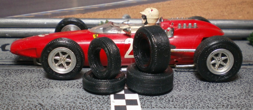 1/32 URETHANE SLOT CAR TIRES 2pr fit Vintage Revell Monogram Cox K&D ...