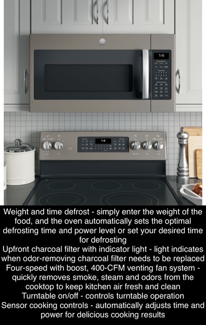 GE JVM7195EKES 1.9 Cu. Ft. 1000W Over-the-Range Microwave Slate for ...