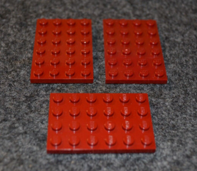 (3) 4x6 Dark Red Standard Plate Bricks ~ Lego ~ NEW ~ Castle | eBay