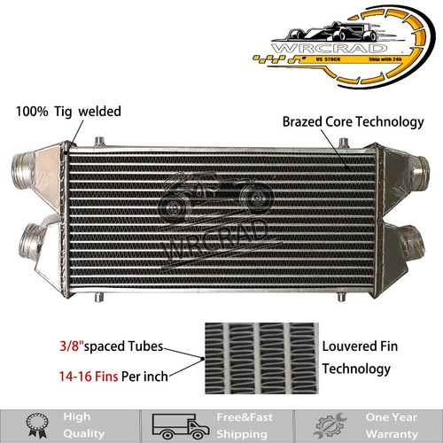 Universal Front Mount Twin Turbo Intercooler FMIC Aluminum 30"x12.5"x3 ...