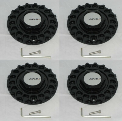 4 CAP DEAL AVID1 AV-05 STR RS BLACK WHEEL RIM CENTER CAP C-850 247L169 ...