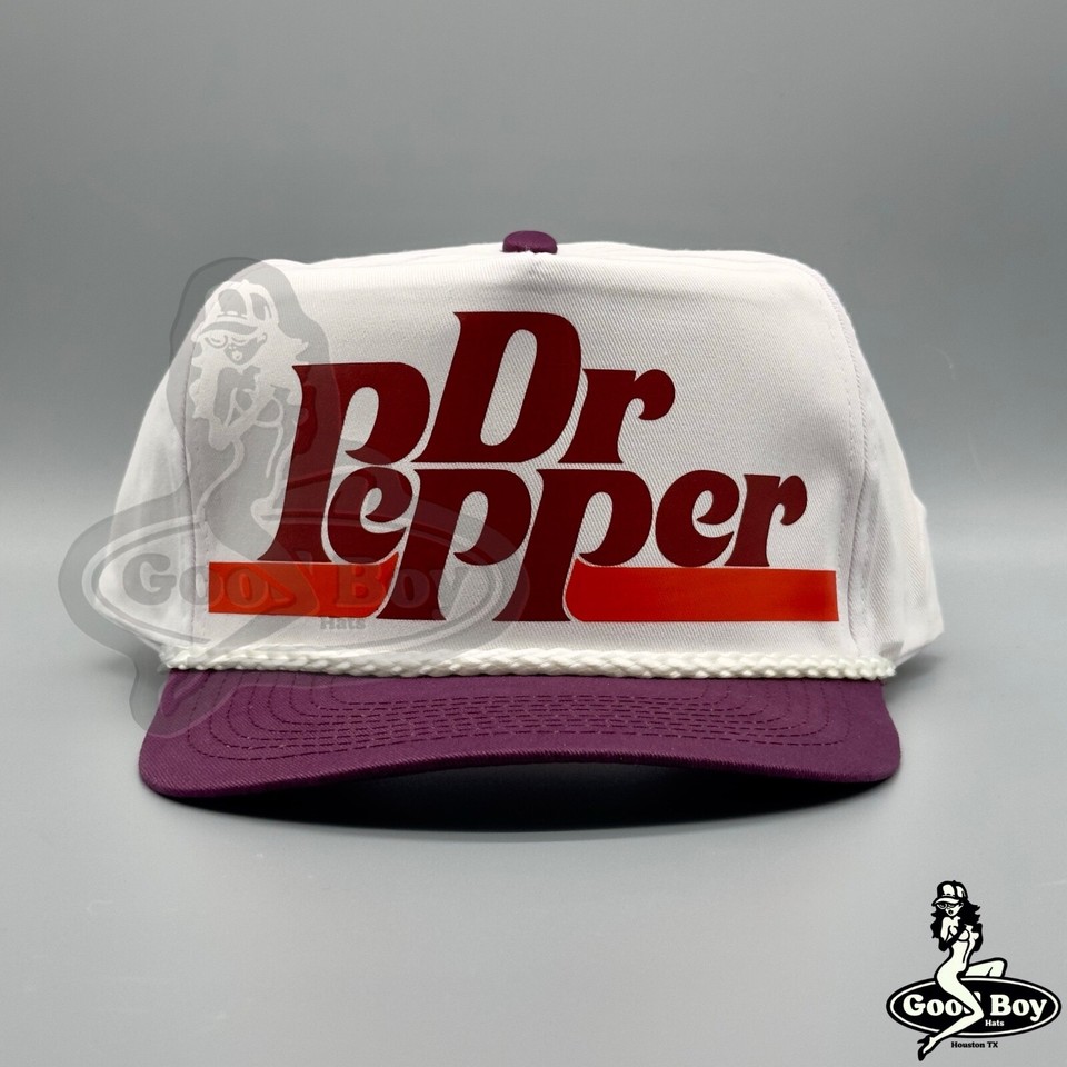 Dr Pepper Hat Vintage Trucker Rope Hat Cap Retro Maroon Snapback 90s Dr ...