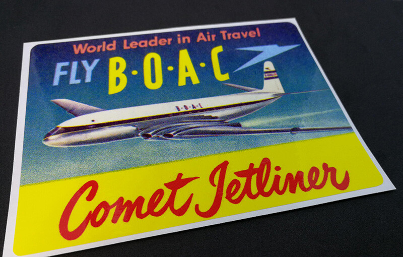 BOAC Comet Jetliner Airline DECAL, Vintage Style Vinyl STICKER, Luggage ...