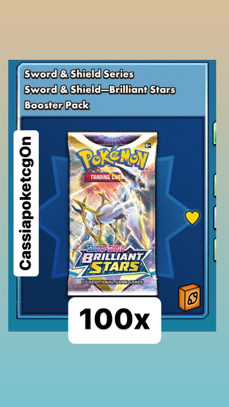 100x Brilliant Stars Packs - POKEMON TCG ONLINE - Fast Sent | eBay