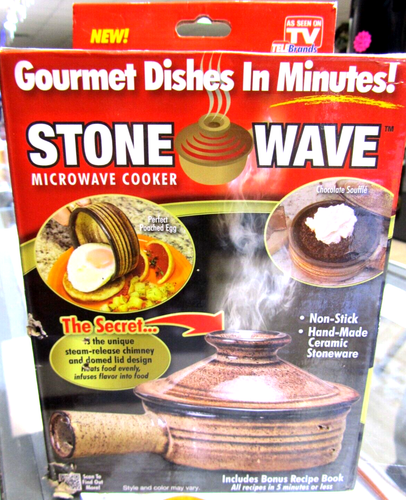 TeleBrands STONEWAVE Non-Stick, Hand Made, Ceramic Microwave Cooker ...