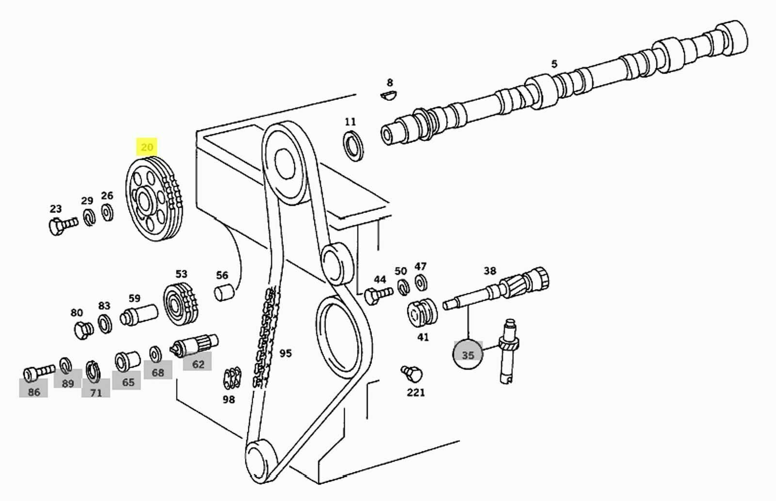 Mercedes Camshaft Timing Chain Gear New OEM OM615 OM616 OM617 OM621 ...
