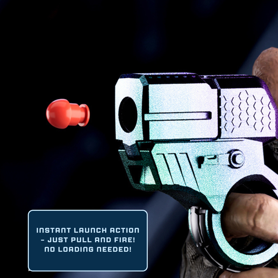 Mini Ring Dart Launcher Toy Gun – Push to Fire, Auto Eject, Fidget ...