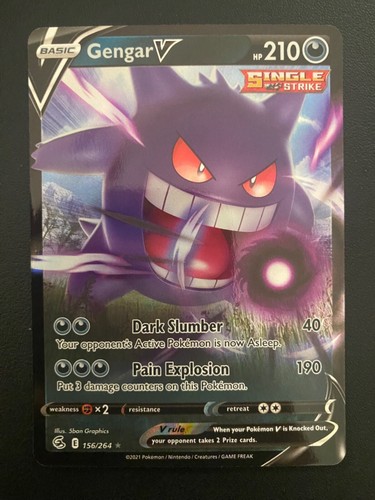 POKEMON TCG GENGAR V 156/264 SWSH FUSION STRIKE ULTRA RARE!! | eBay