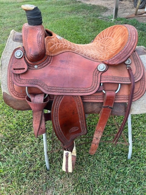 Original billy cook roping saddle 16" | eBay