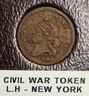 1863 Liberty Head "New York" Civil War Token Error-20 Degree CCW ...