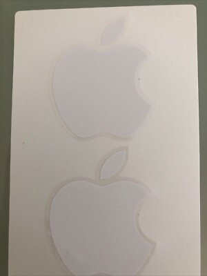 2 x White Genuine Apple Logo Decal Stickers iPhone iPad iMac macbook 5 ...
