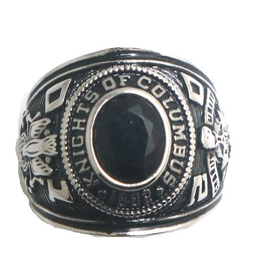 Knights of Columbus Ring Silver-tone Metal with Black Antique Finish ...