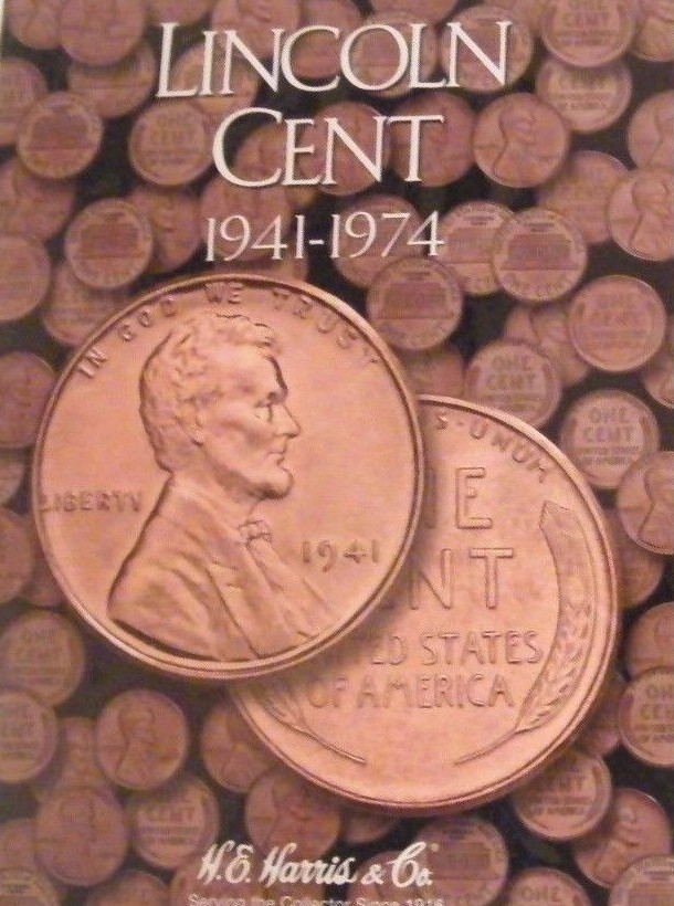 Complete Lincoln Wheat Penny Cent Collection Harris Album 1941 - 1958 P ...
