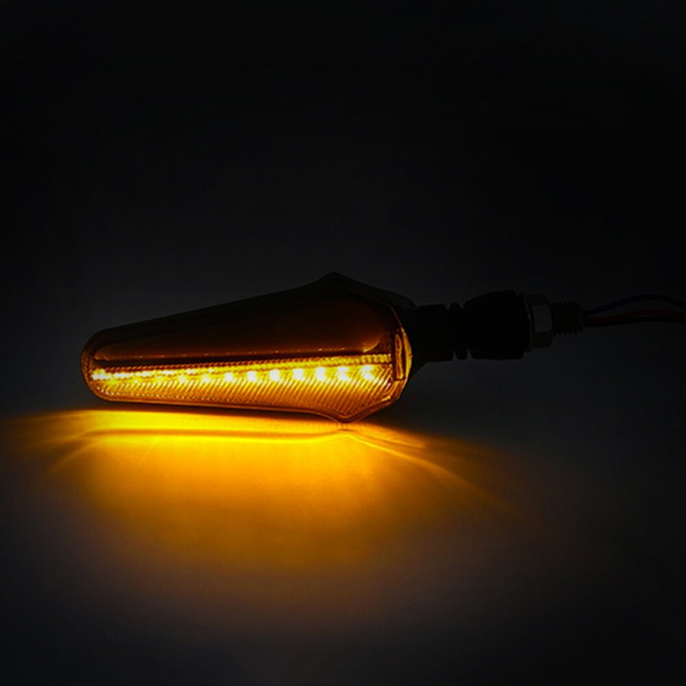 Motorcycle LED Sequential Flowing Turn Signal Indicator Lights Amber ...