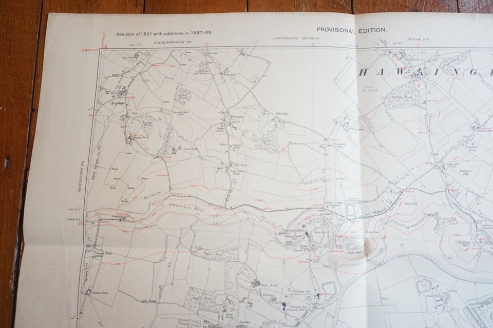 1937 Hawkinge Folkestone Kent Southern Railway OS Map | eBay UK