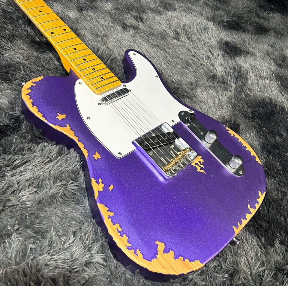 Relic Tele Electric Guitar Maple Fretboard Alder Body Metallic Purple ...