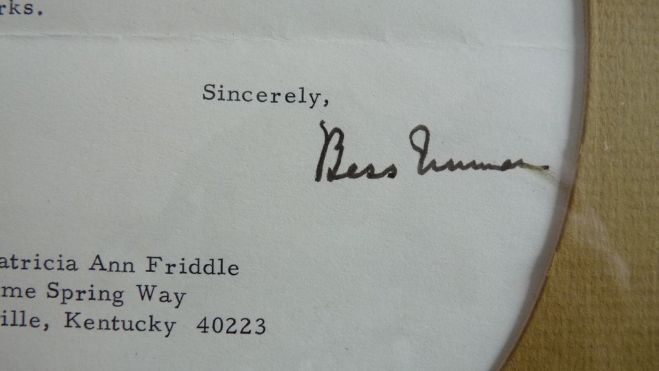 Bess Truman Autograph 1977 From Letter in frame | eBay