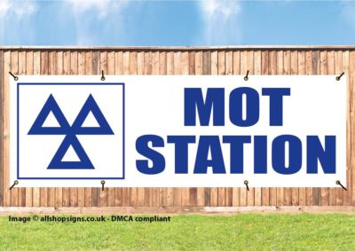 MOT STATION SIGN BANNER GARAGE SIGN waterproof PVC with Eyelets NM107 ...