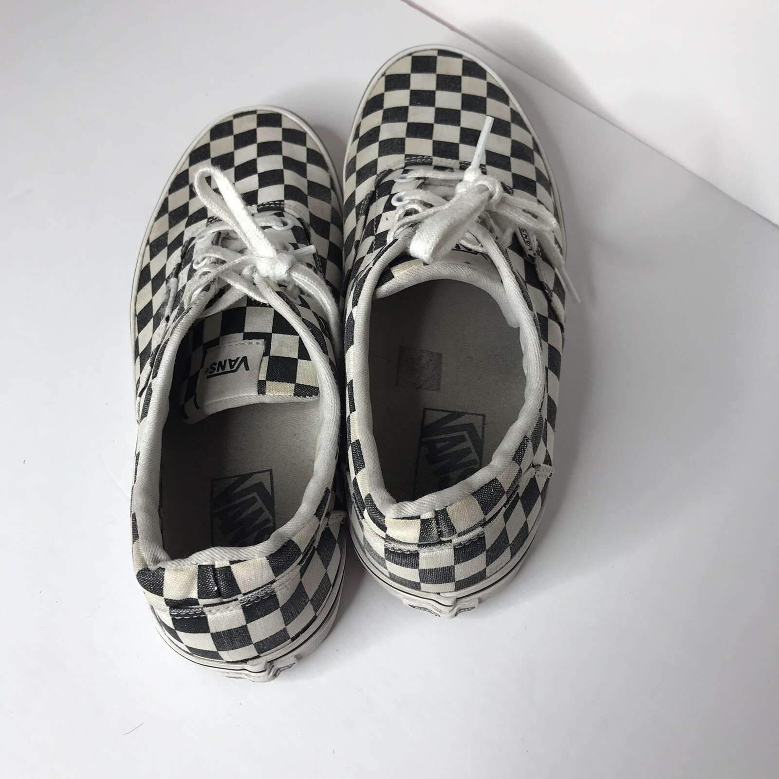 Vans classic black checkered lace up sneakers Sz 9.5 - Gem