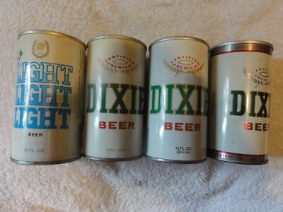 NICE Dixie & Light Vintage FLAT TOP Steel Beer Cans Lot of 4 New ...