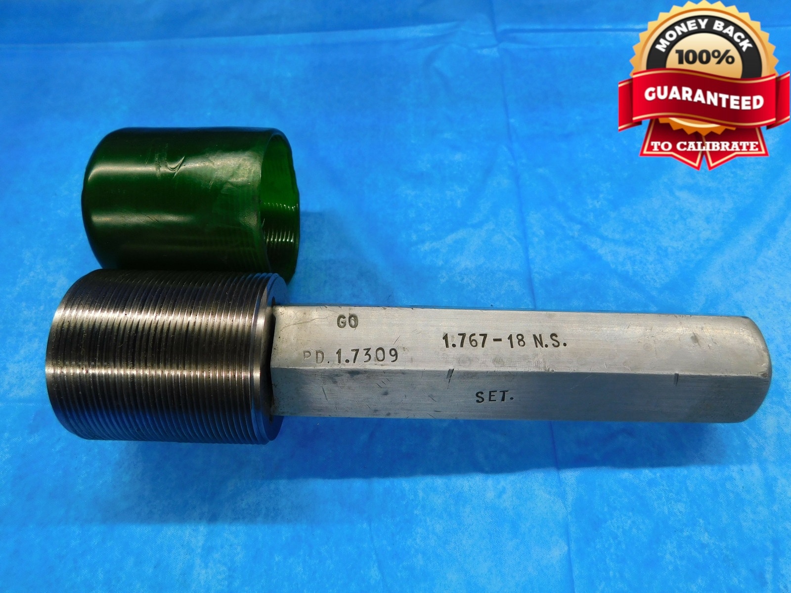 1.767 18 NS N09 LOCKNUT SET THREAD PLUG GAGE 1.7670 GO ONLY P.D. = 1. ...