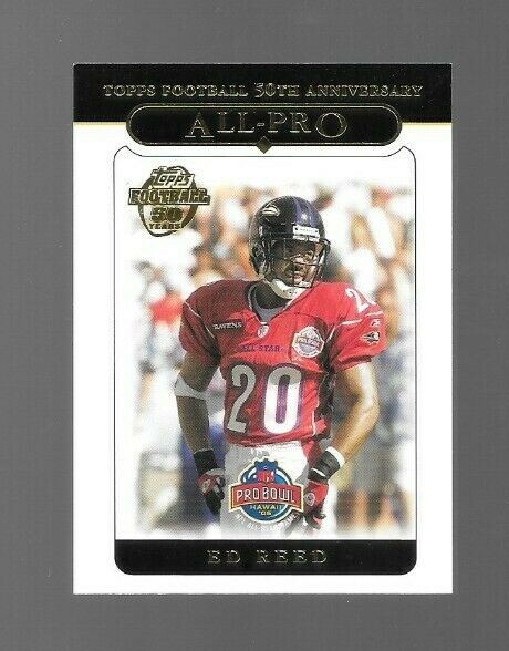 2005 Topps Football 50 Years Ed Reed All-Pro Card #343 Hall of Fame ...