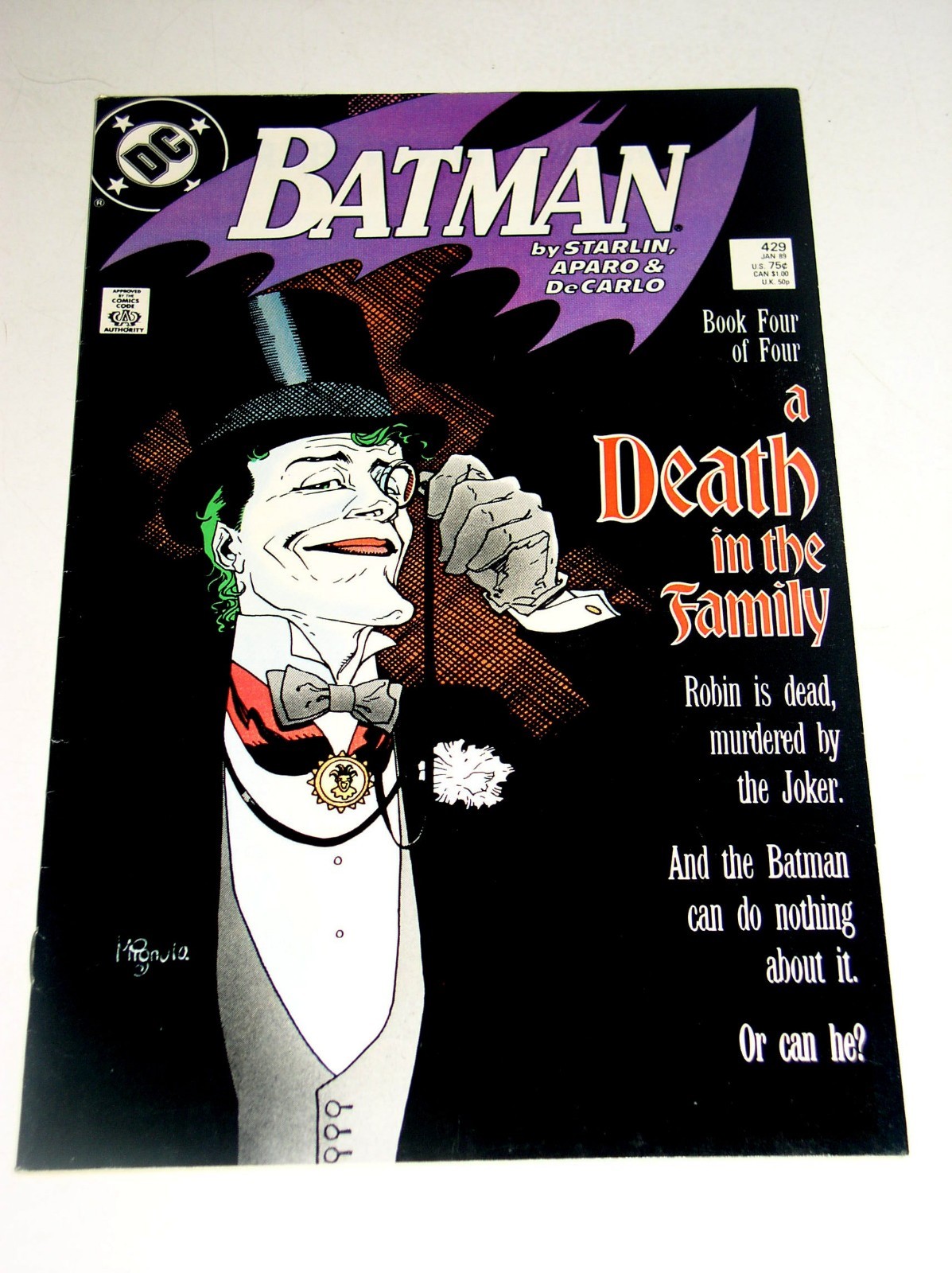 BATMAN: #429 DEATH IN THE FAMILY - CLASSIC JOKER COVER - 1989 | eBay